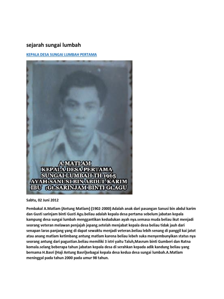 Sejarah Sungai Lumbah | PDF | Sejarah | Klasik