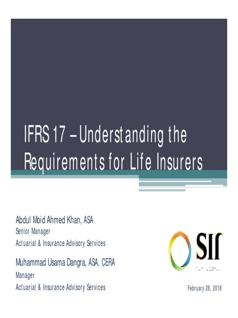Ifrs 17 Understanding The Requirements For Life Insurers Abdul Moid Ahmed Khan Asa Pdf 
