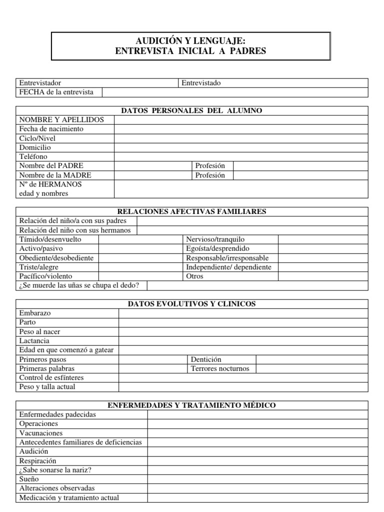 ENTREVISTA INICIAL AL