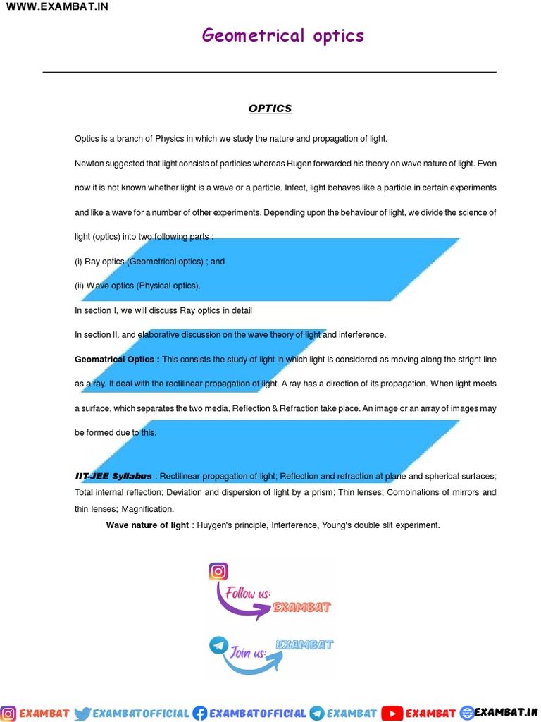 Geometrical Optics | PDF | Light | Optics