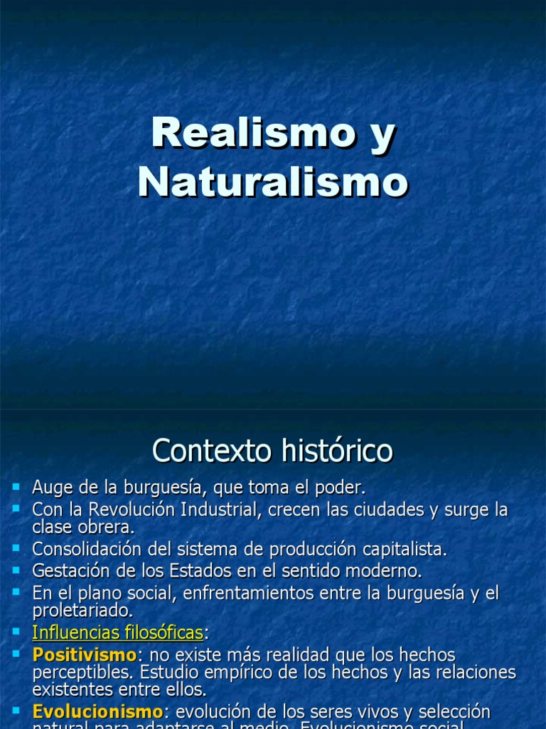 Realismo y Naturalismo 4 Eso | PDF
