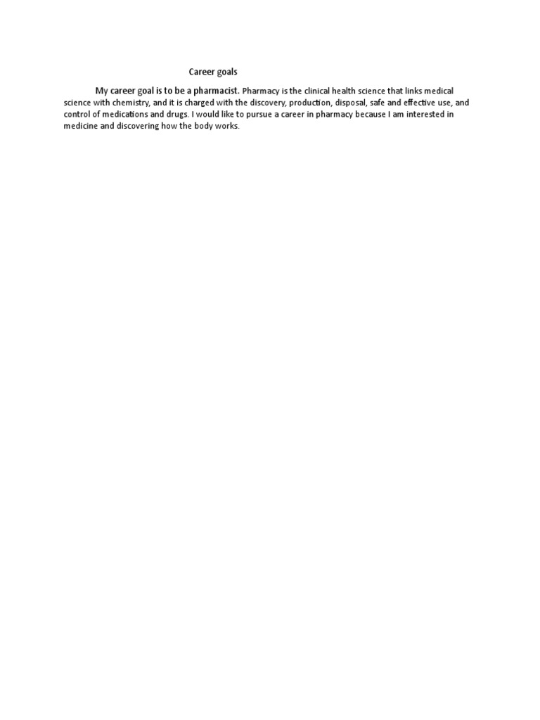 Career Goals | PDF