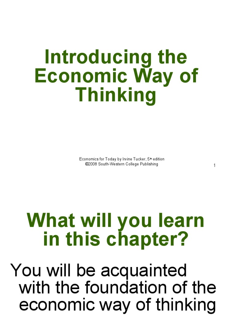 Introducing The Economic Way of Thinking | PDF | Economics | Labour ...
