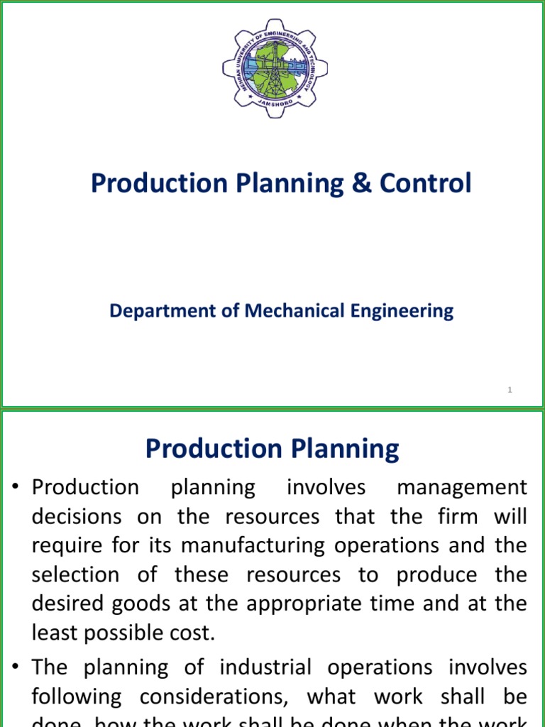 4.production Planning & Control | PDF | Factors Of Production ...