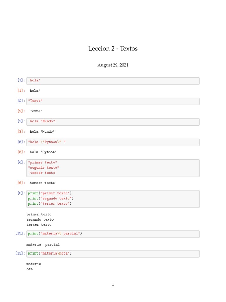 Leccion 2 - Textos: 'Hola' | PDF