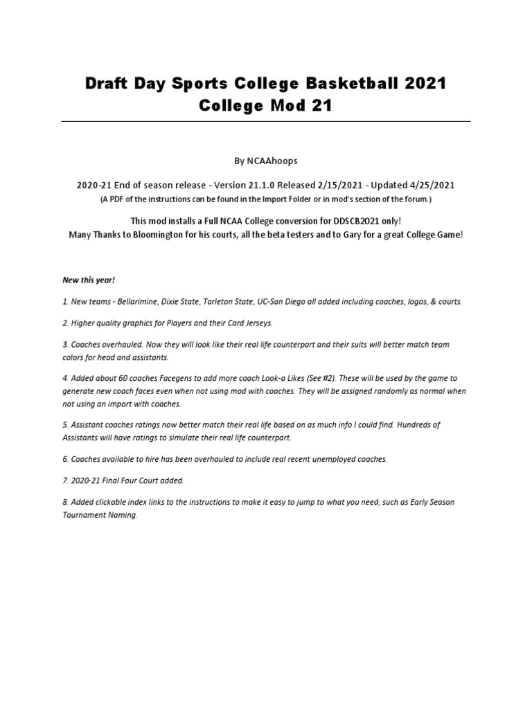 DDSC21 College Mod Instructions | PDF | Computing | Software