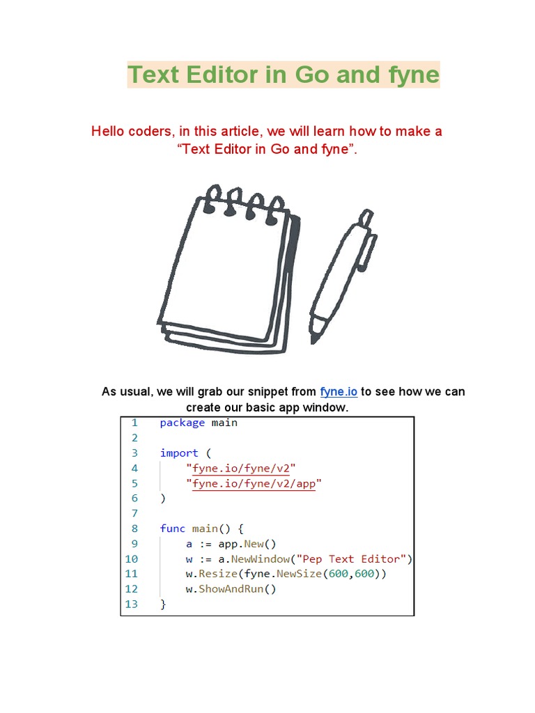 Text Editor in Go and Fyne | PDF | Computer File | String (Computer Science)