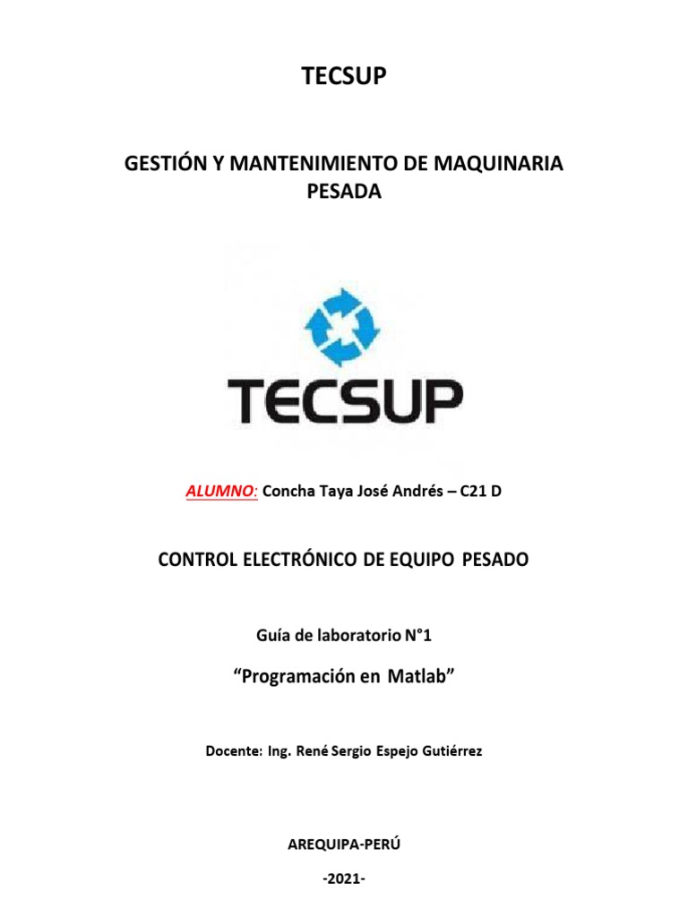 Lab - 01 - Programación en Matlab | PDF | Matlab | Programación de computadoras