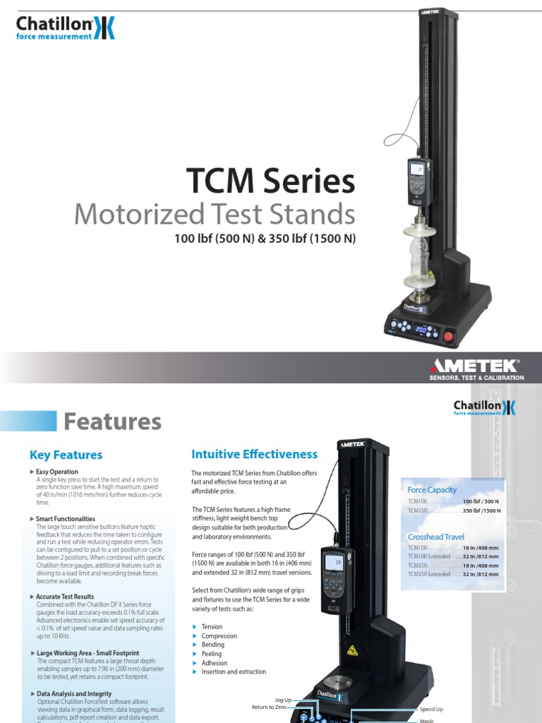 TCM Series: Motorized Test Stands | PDF | Force | Software