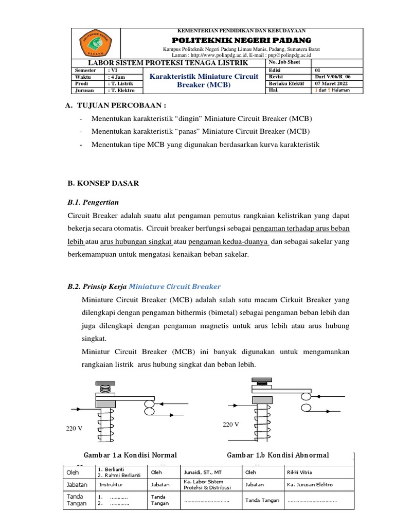 Karakteristik MCB | PDF