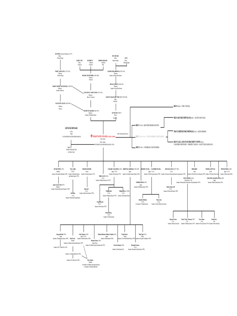 Albero Genealogico Karate Kyokushin | PDF | Asian Martial Arts | East ...