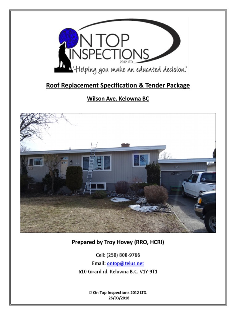 T & G Roof Replacement Spec | PDF | Roof | Specification (Technical ...