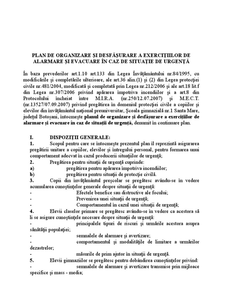 PLAN Exerc Evac UNIT - INVAT. | PDF