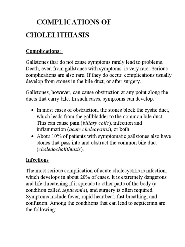 Complications of Cholelithiasis | PDF | Gallbladder | Diseases And ...