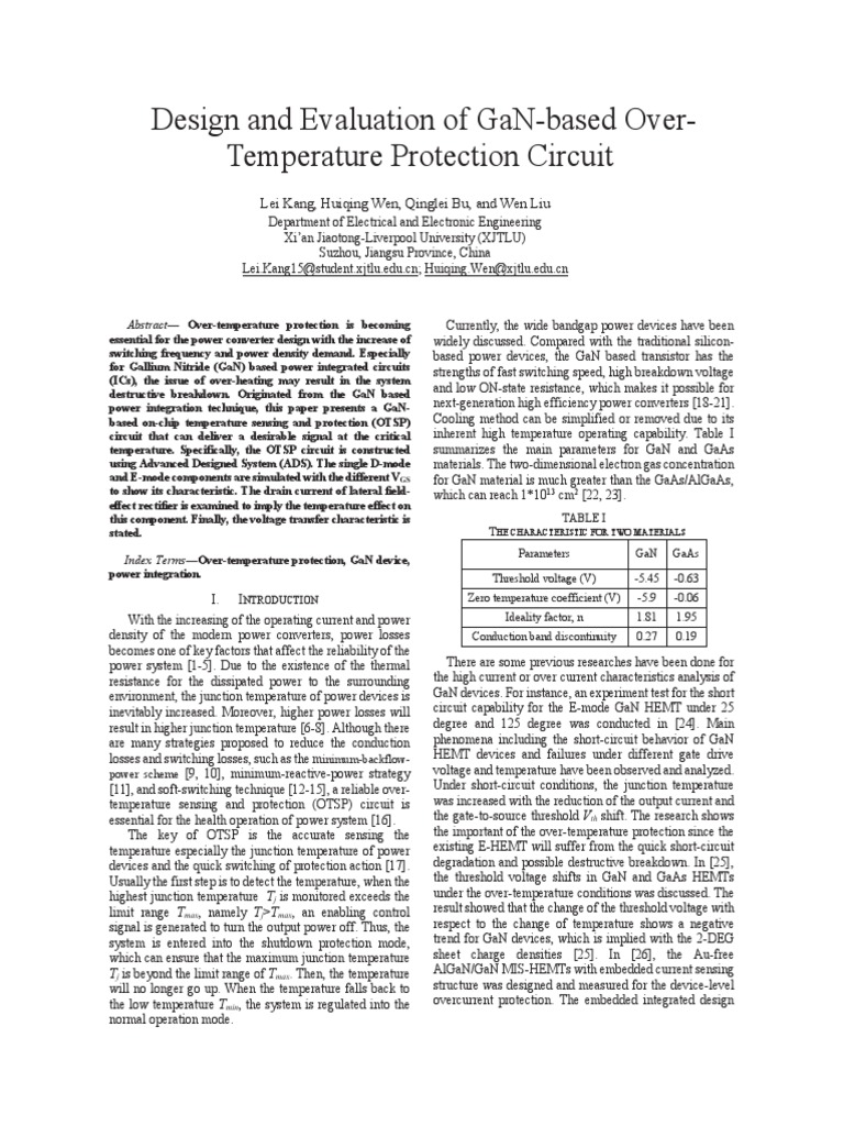 GaN Over-Temp Protection Circuit | PDF | Electronic Circuits | Power ...