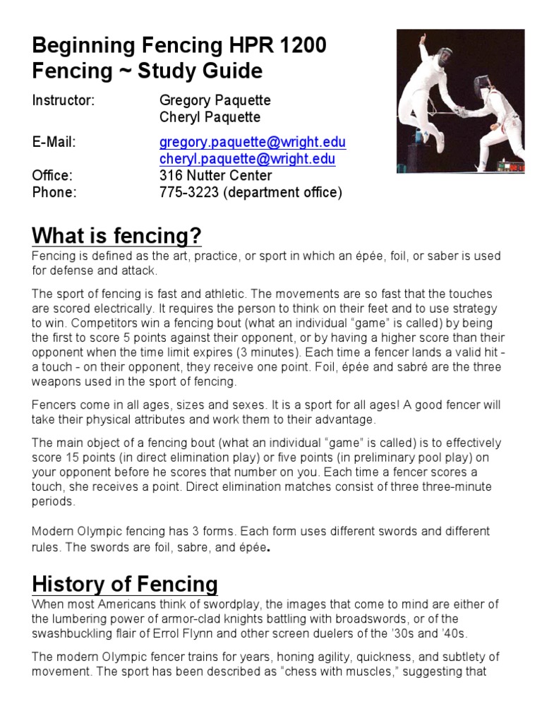 Fencing Beginner Guide | PDF