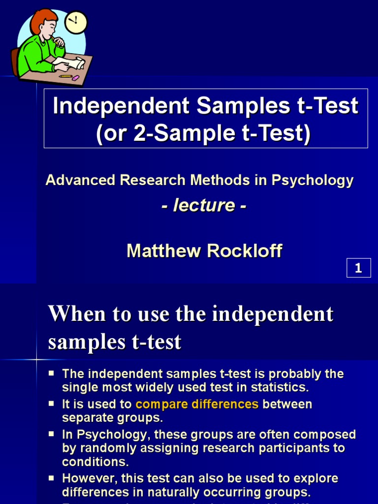 Independent Samples t-Test Explained | PDF | P Value | Statistical ...