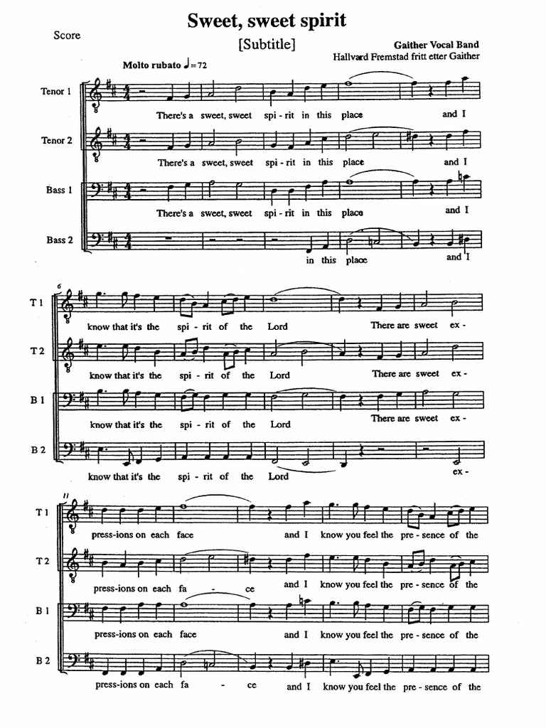 Sweet Sweet Spirit | PDF