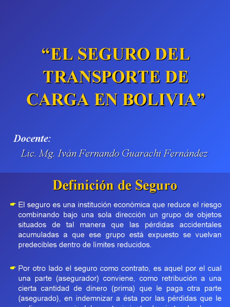 Seguro en Bolivia | PDF | Póliza de seguros | Seguro