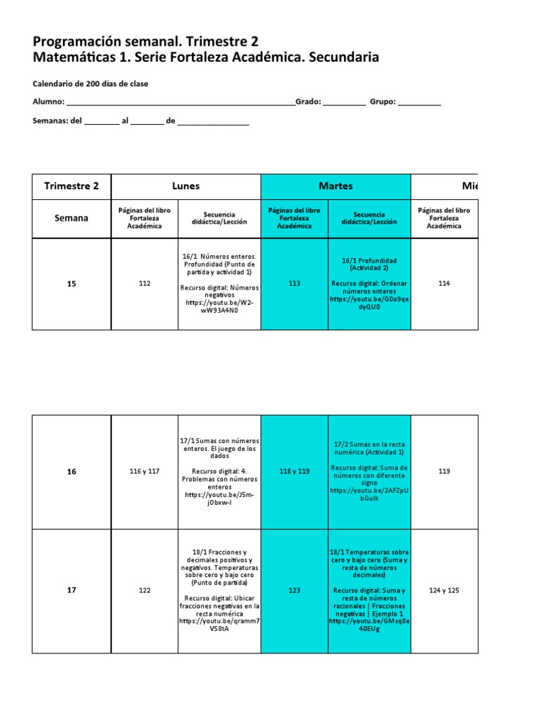 Mat1 Fa t2 Sec Dosificacion Padres | PDF | Entero | Sustracción