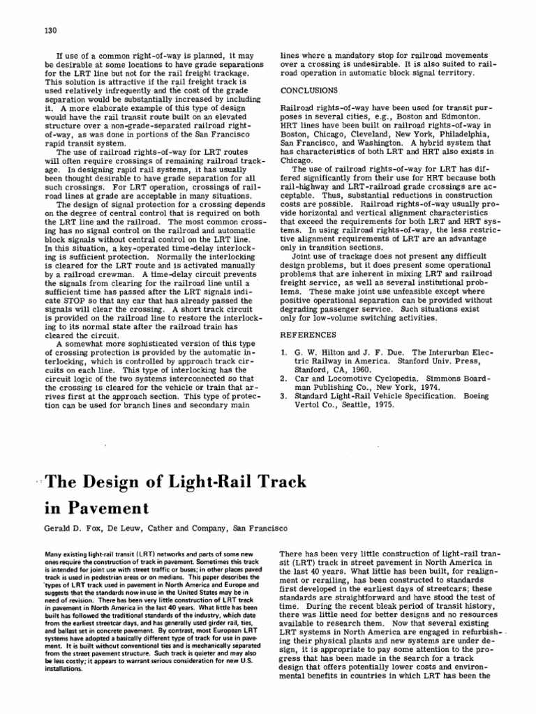 LRT Track Design in Pavements | PDF | Road Surface | Light Rail