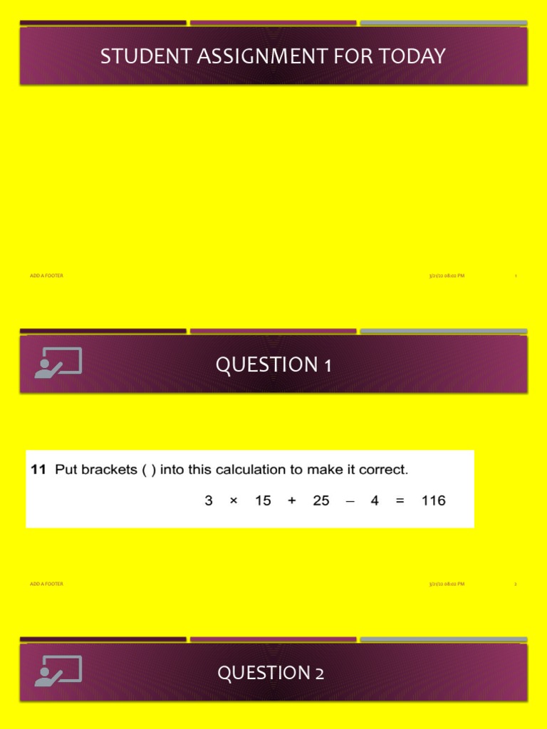 Math Homework For Today ( | PDF