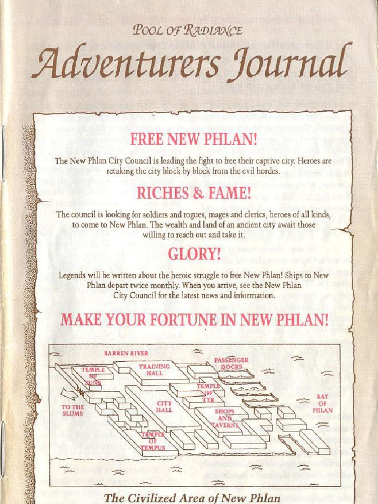 Pool of Radiance - Adventurers Journal | PDF