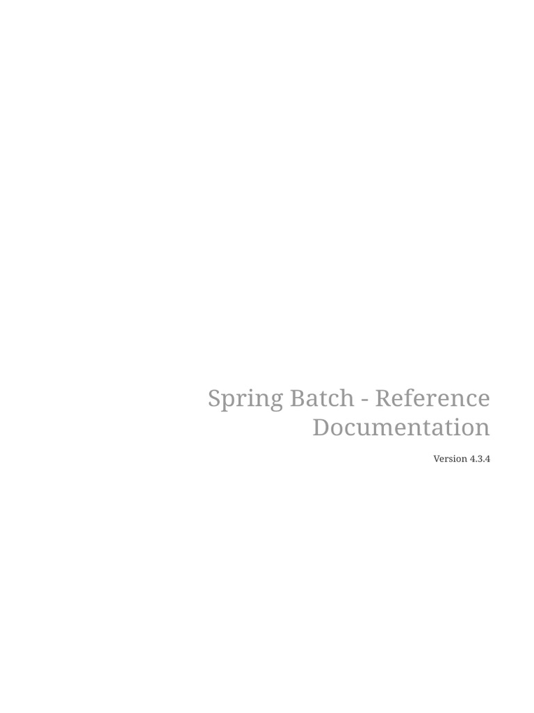 Spring Batch Reference | PDF | Computer Architecture | Software Engineering