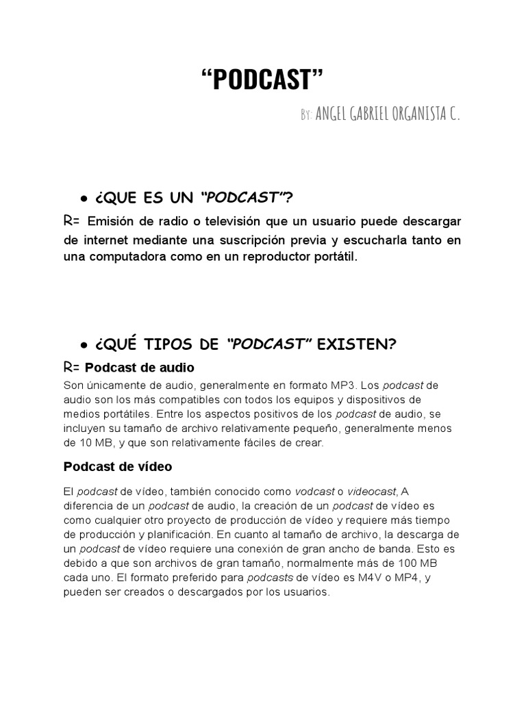 PODCAST | PDF | Podcast | Formatos de medios