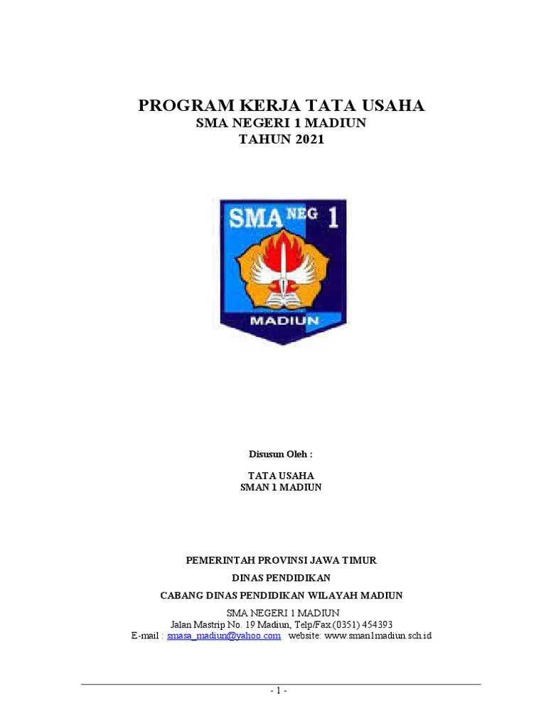 Contoh Program Kerja Tata Usaha | PDF