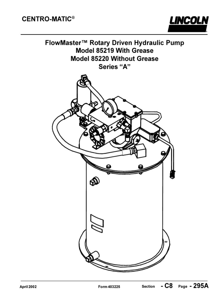 Centro-Matic Flowmaster Rotary Driven Hydraulic Pump Model 85219 With ...