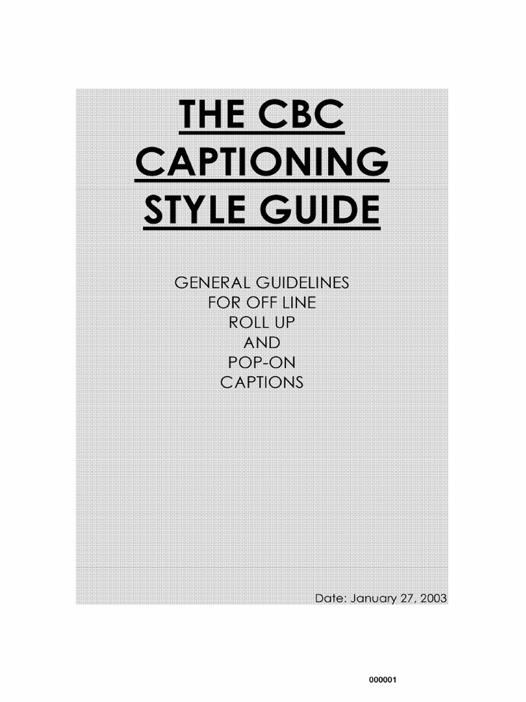 The CBC Captioning Style Guide | PDF | Quotation Mark | Punctuation