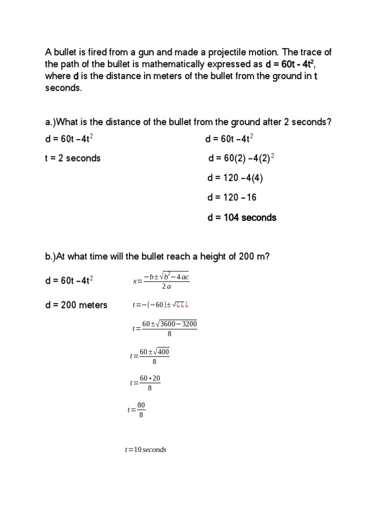 Bullet Projectile Motion Analysis | PDF | Teaching Methods & Materials ...