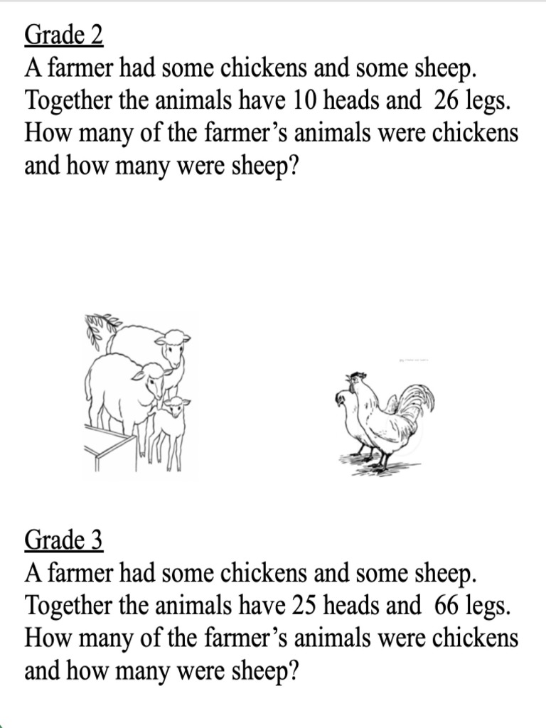 Chickens and Sheep Grades 2 and 3 For Scribd | PDF