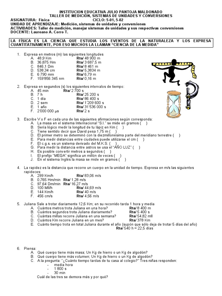 Taller de Mediciones | PDF | Metro | Cantidades fisicas