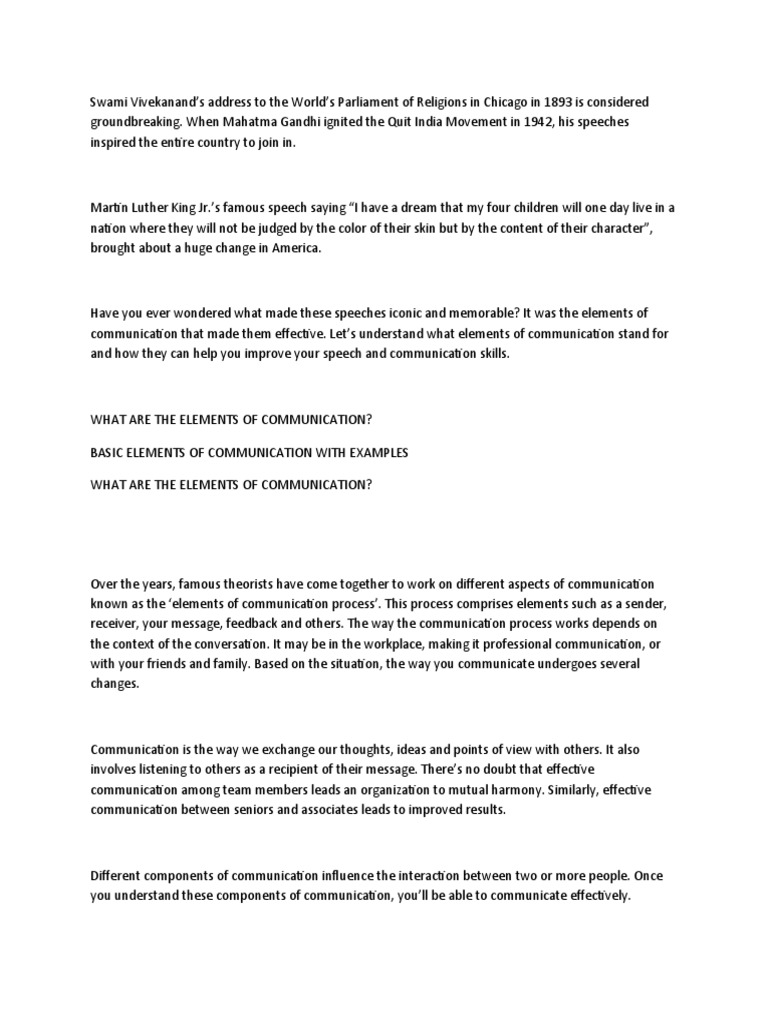 Elements of Communication 2 | PDF | Communication | Nonverbal Communication