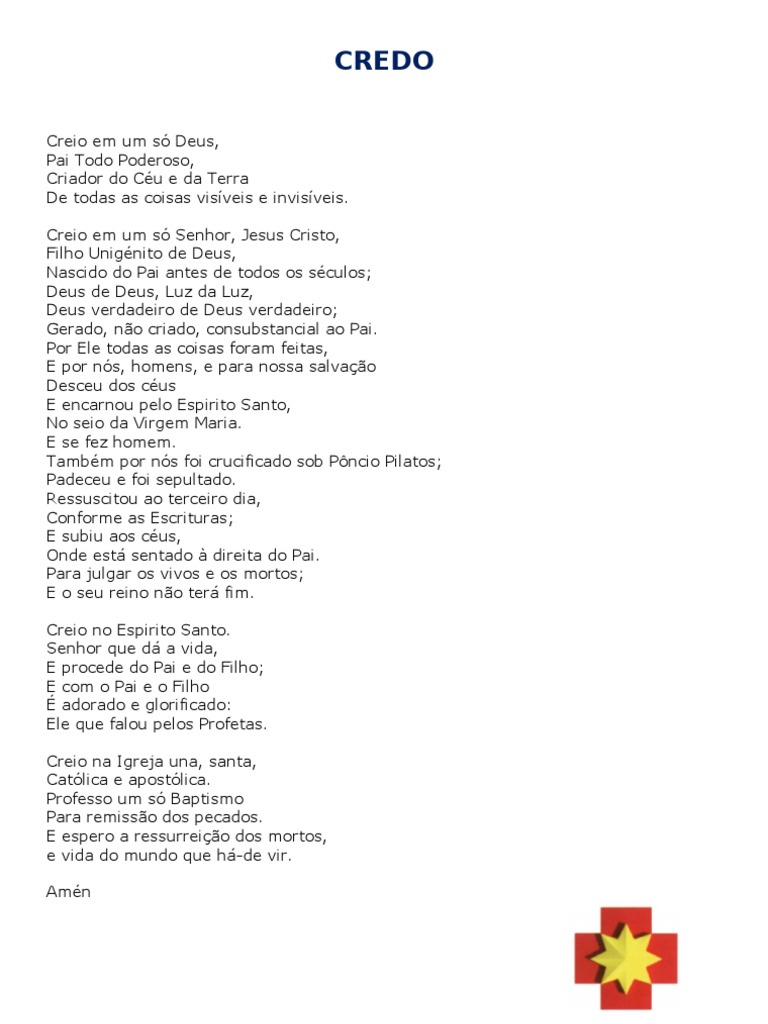 O Credo: Uma Declaração de Fé sobre Deus e os Principais Mistérios da ...