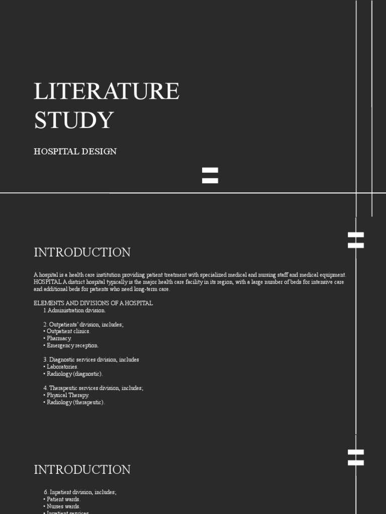 Literature Study - Hospital Design | PDF | Hospital | Stairs