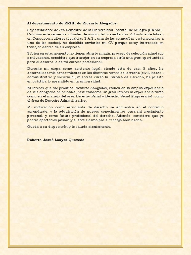 Roberto Loayza Quevedo CV | PDF