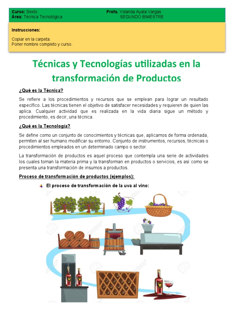 6to - Tecnicas y Tecnologias Utilizadas en La Transformacion de ...