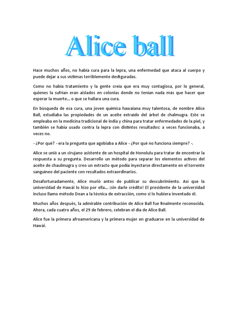 Alice Ball | PDF