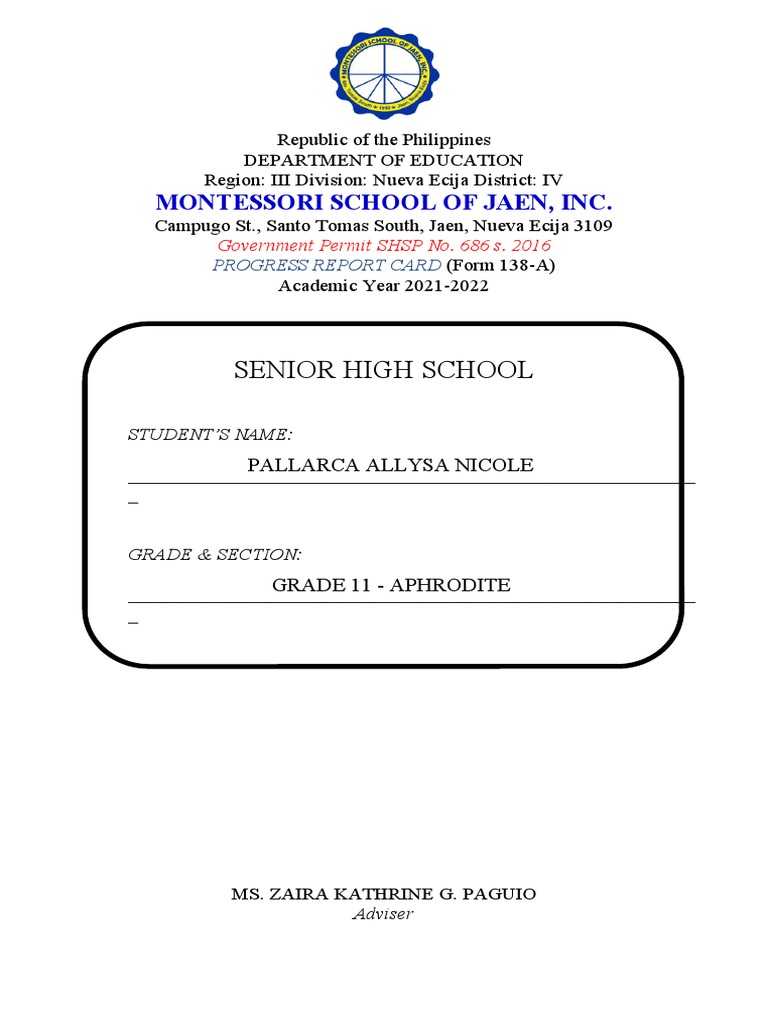 Report Card Envelope | PDF | Philippines