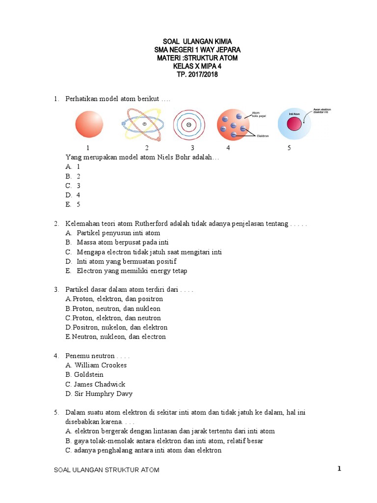 Soal Struktur Atom | PDF