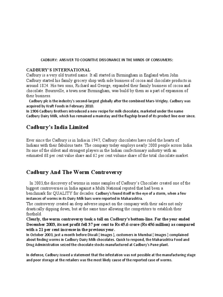 CADBURY Case Study | PDF | Brand | Chocolate