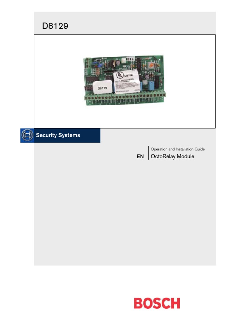 D8129 Operation and Installation Guide | PDF | Relay | Switch