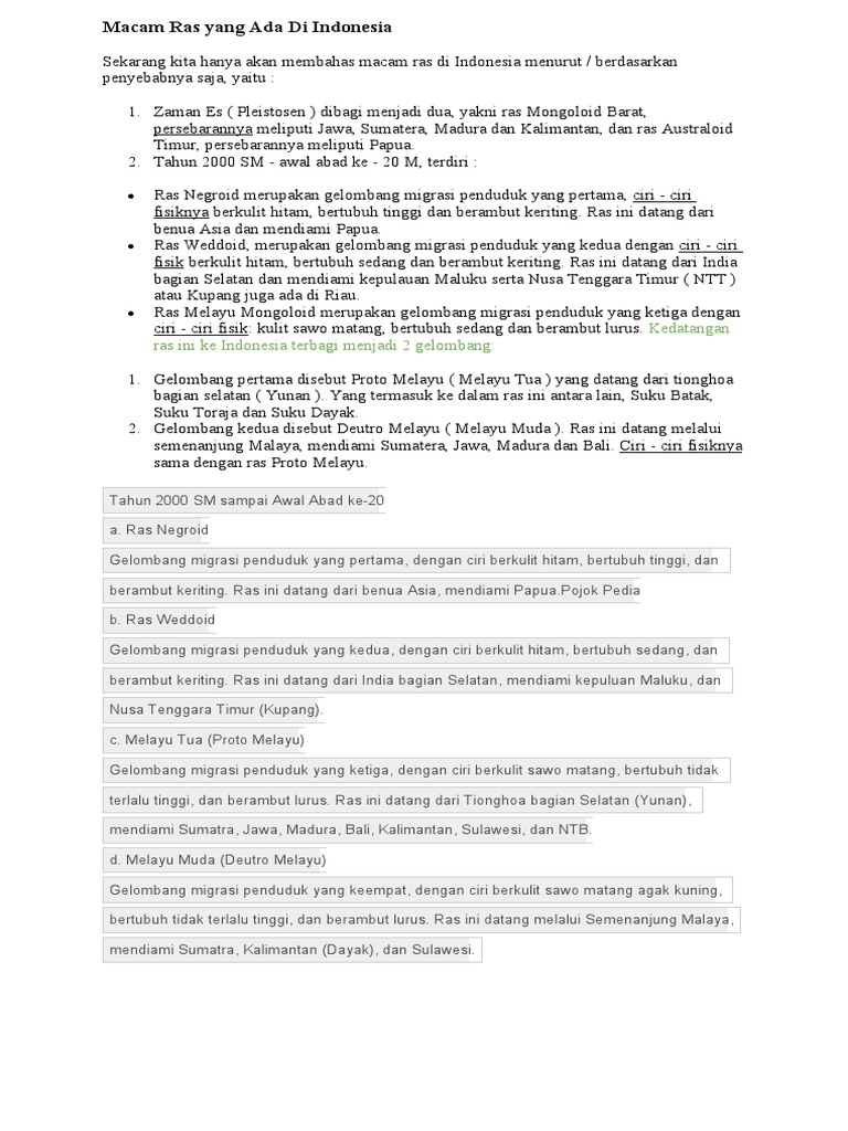 Macam Ras Yang Ada Di Indonesia Dan Gambarnya | PDF