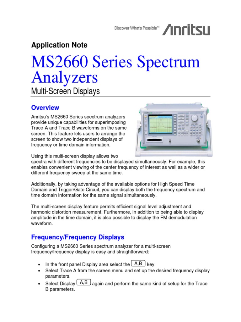 MS2660 Series Spectrum Analyzers: Multi-Screen Displays | PDF ...