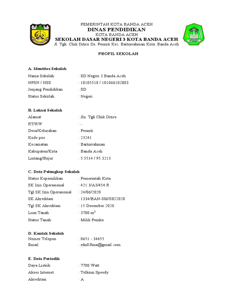 Profil SD 3 Bna | PDF