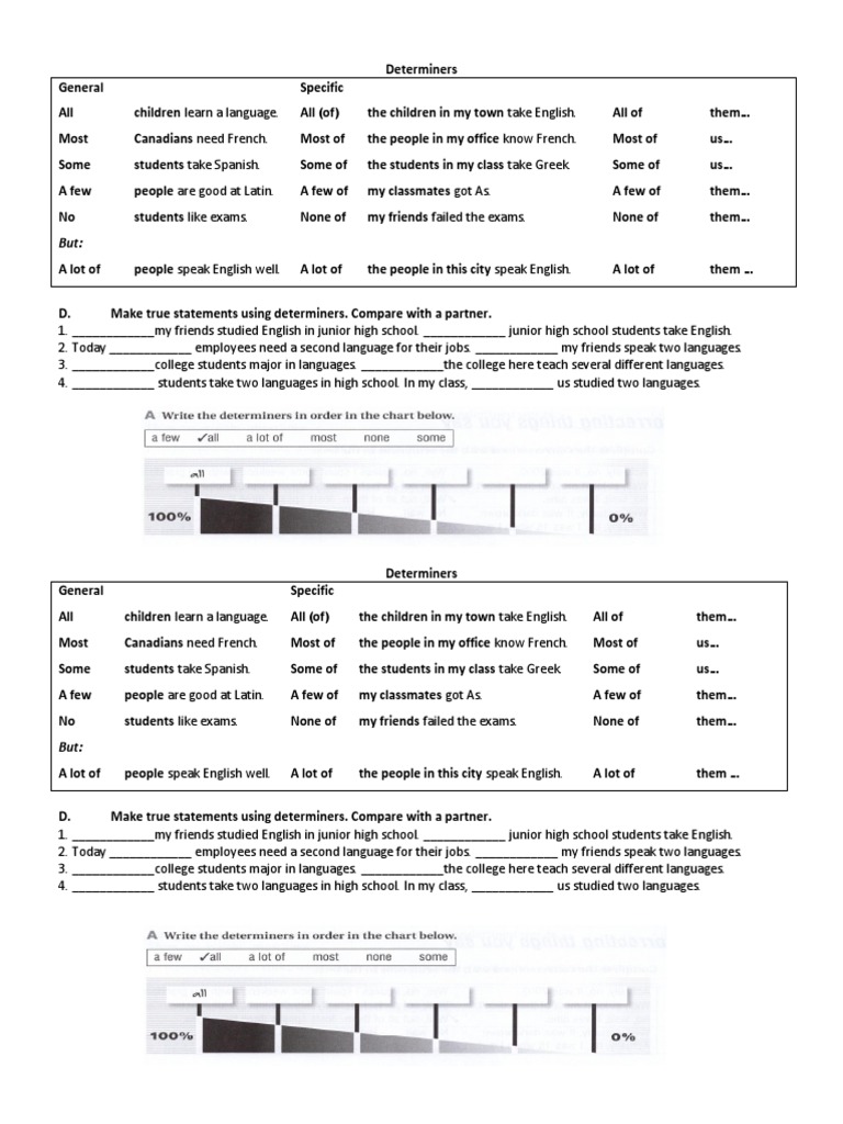 Determiners | PDF | English Language | French Language