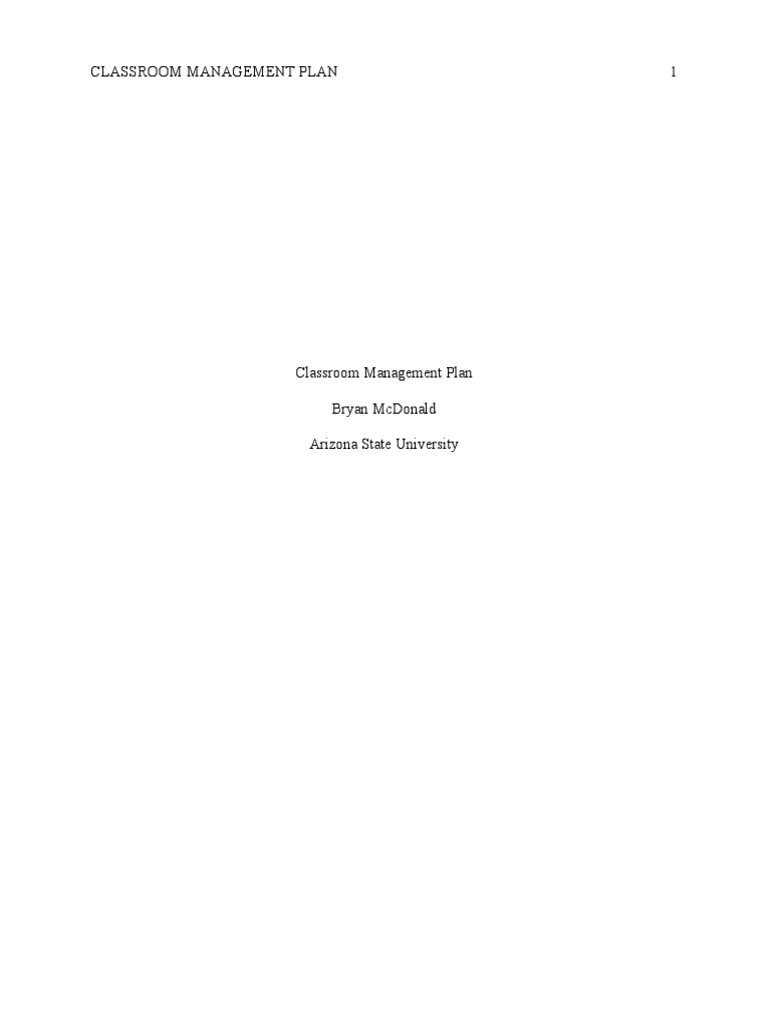 Signature Assignment Classroom Management Mcdonald Bryan | PDF ...